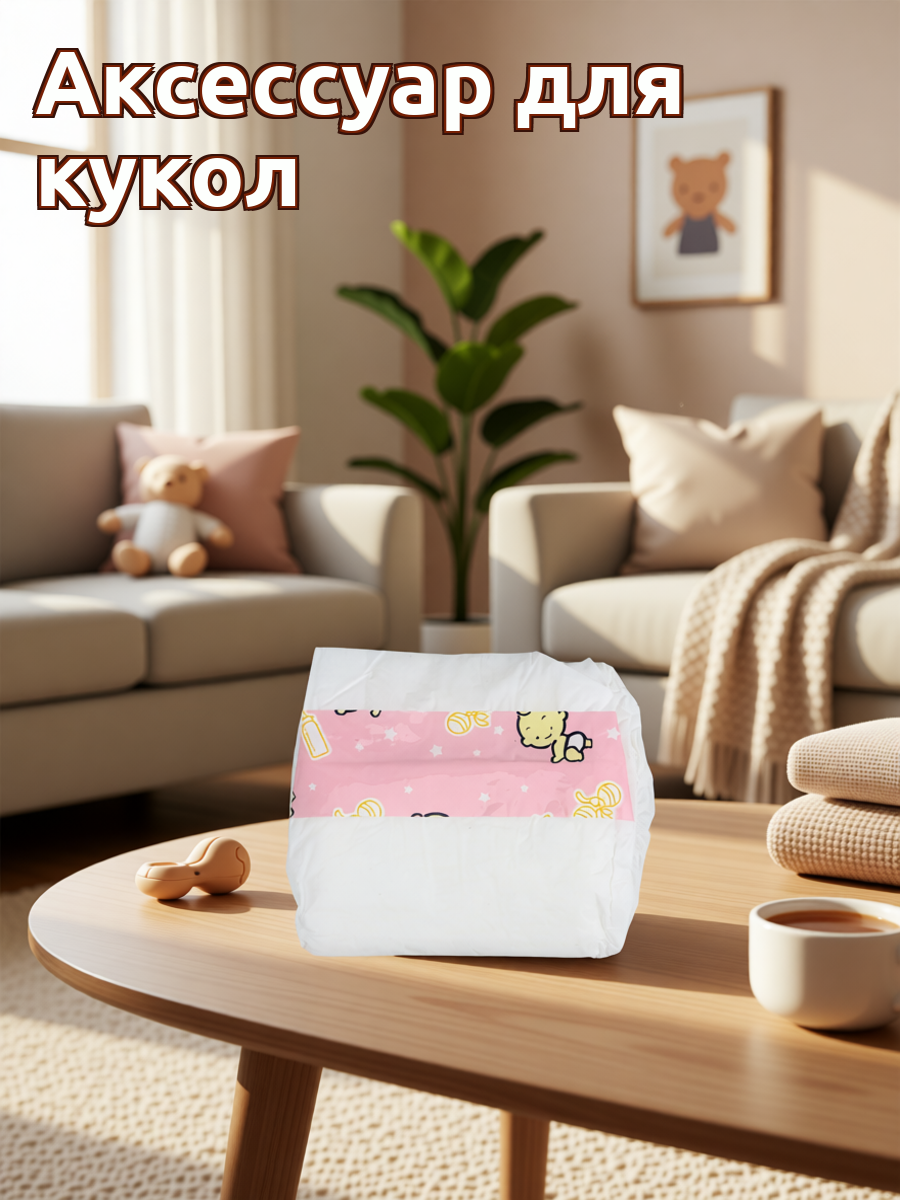 6 Штук Пеленки Для Кукол И Аксессуары Оригинальные Декоративные Пеленки Для Кукол Розового Цвета 26.00X14.00X1.00Cm