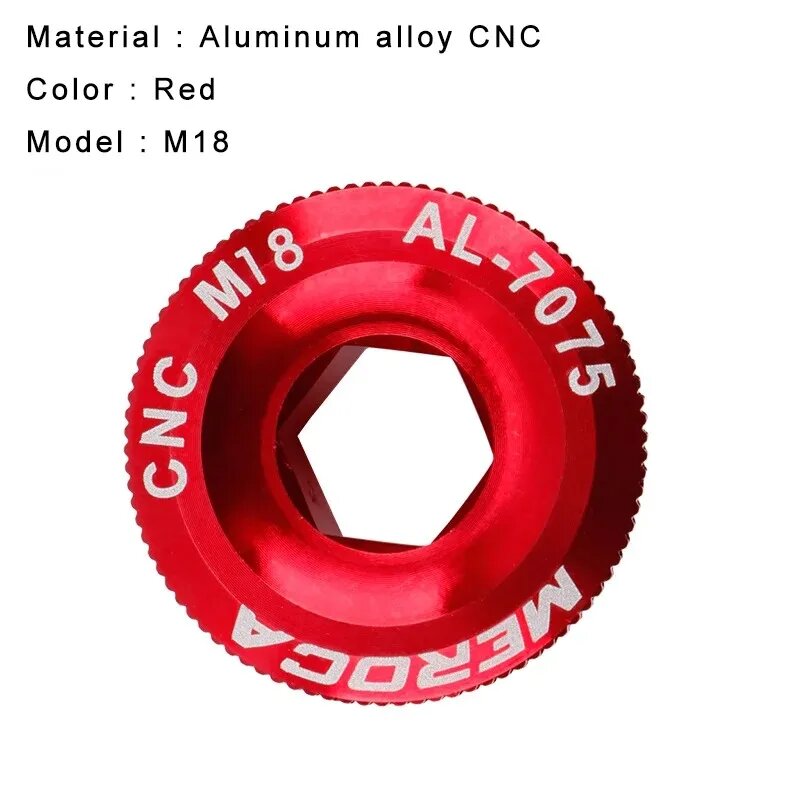 Крышка шатунов MEROCA MTB M15/M18/M20*8мм черная/красная из алюминия Red-M18