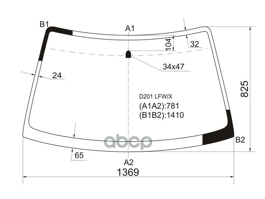 Стекло лобовое Mazda Demio 96-02 / Ford Festiva 96-99 XYG арт. D201 LFW/X