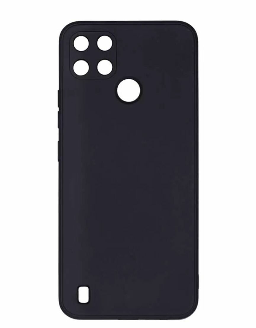 Realme C21Y / C25Y силиконовый чёрный чехол для реалми с21у, с25у бампер накладка с защитой камеры