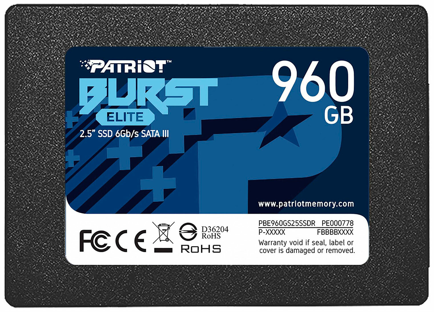 Накопитель SSD Patriot Memory 2.5 Burst Elite 960 Гб SATA III (PBE960GS25SSDR)