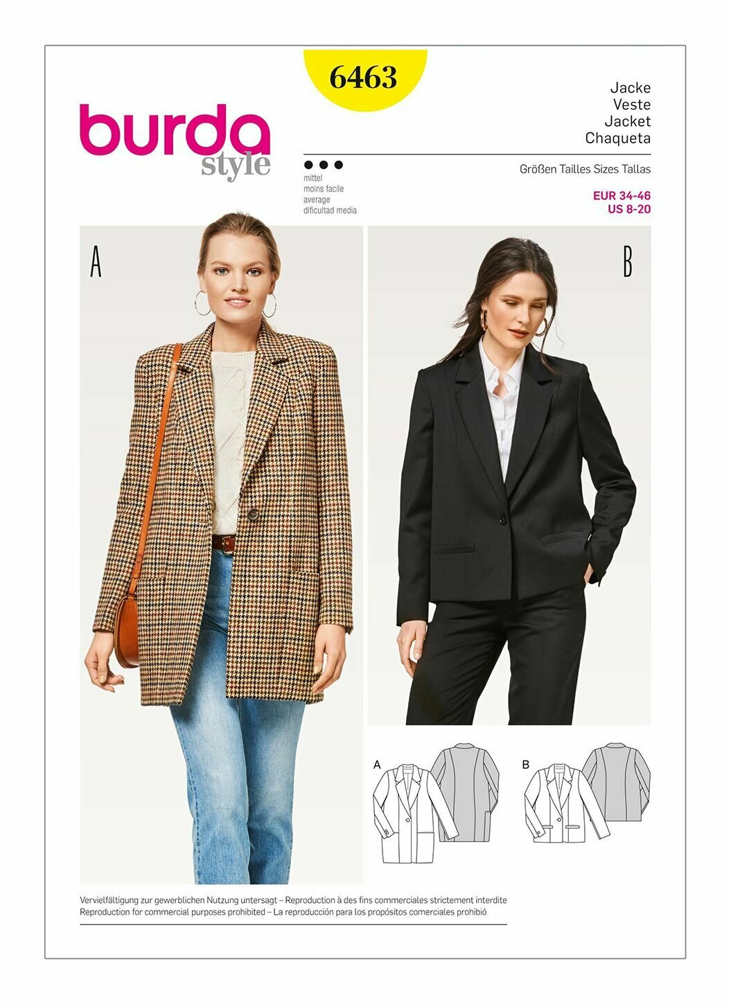 Выкройка BURDA №6463 Жакет