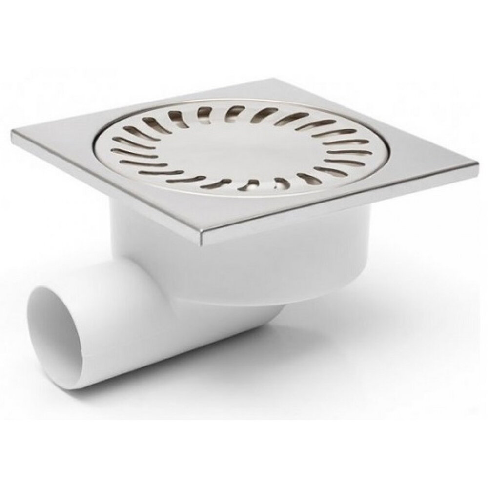 Душевой трап AZARIO нептун DN50/95 15х15 см, решетка из нержавеющей стали (AZ-326 X N)