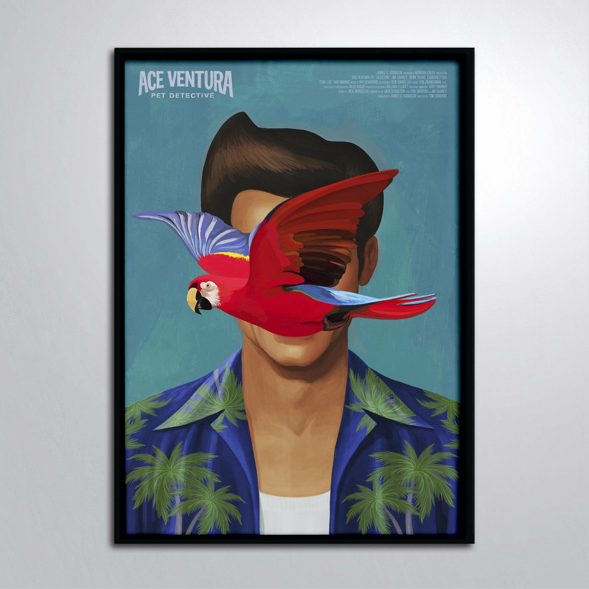 Постер без рамы/Эйс Вентура Розыск домашних животных Джим Керри Попугай Ace Ventura