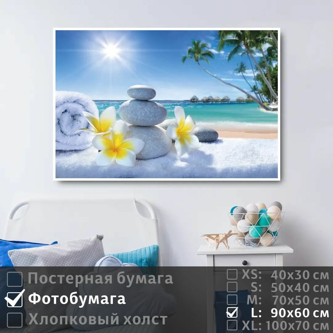 Постер на фотобумаге Массаж И Спа На Берегу Океана 90х60 см ПолиЦентр