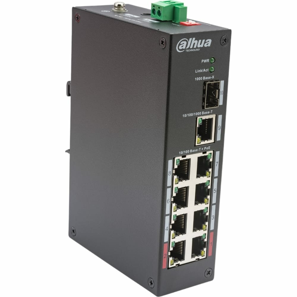 Защищенный восьмипортовый неуправляемый коммутатор DAHUA DH-PFS3110-8ET-96