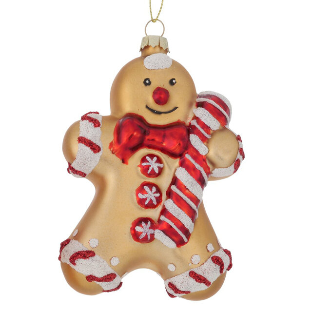 Стеклянная елочная игрушка Пряничек Билли 13 см, подвеска, Boltze, 2023511-2