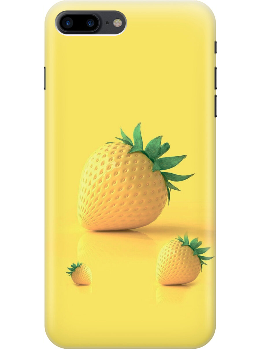 Силиконовый чехол на Apple iPhone 8 Plus / 7 Plus / Эпл Айфон 7 Плюс / 8 Плюс с рисунком "Желтая клубника"