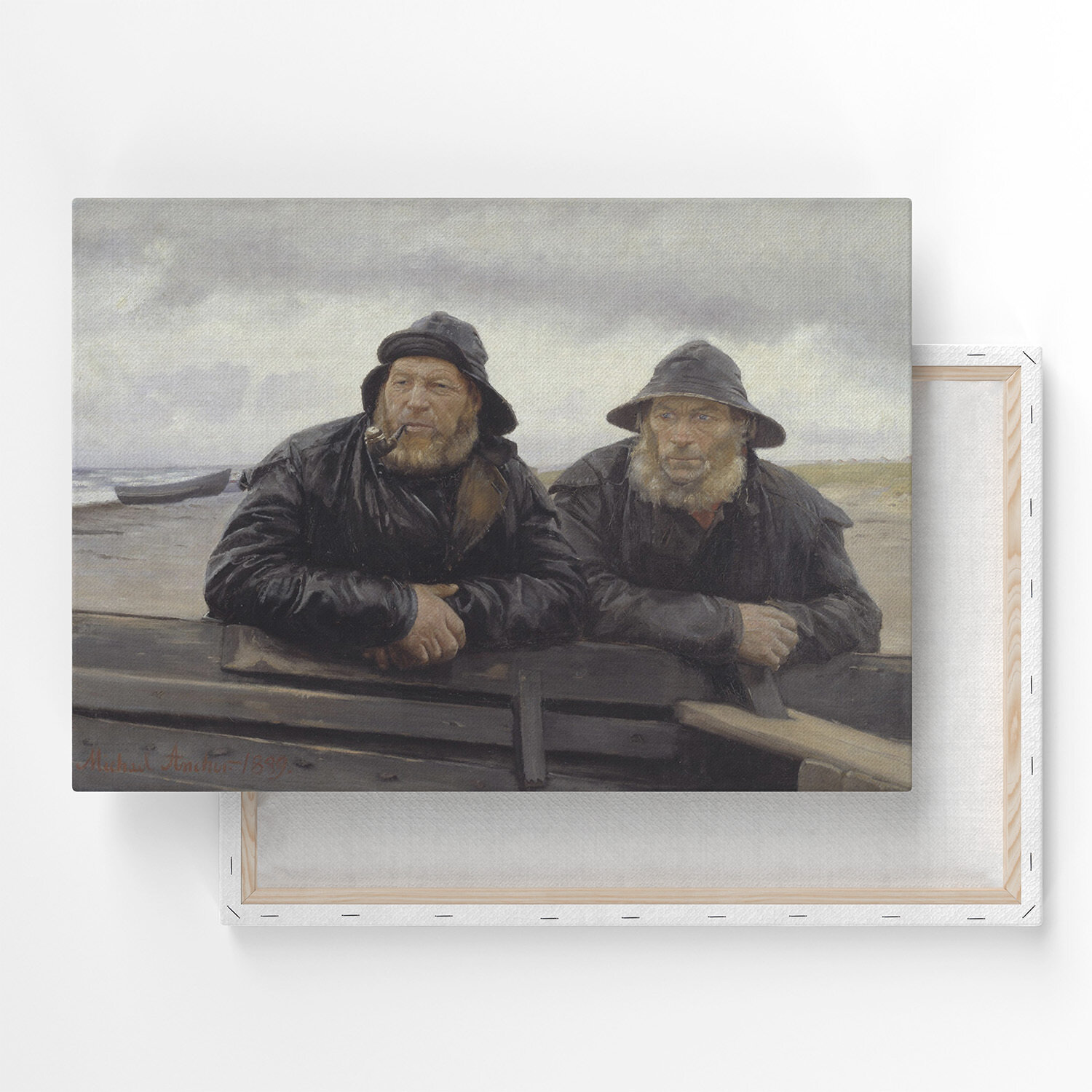 Картина на холсте, репродукция / Микаэль Анкер - Two Fishermen by a boat / Размер 60 x 80 см