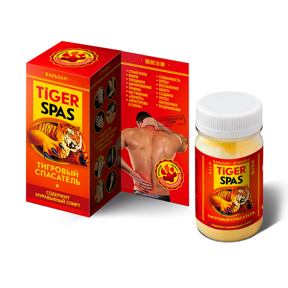 Тайгерстар Taigerstar Спецмазь тигровая крем-бальзам для тела, 70 мл