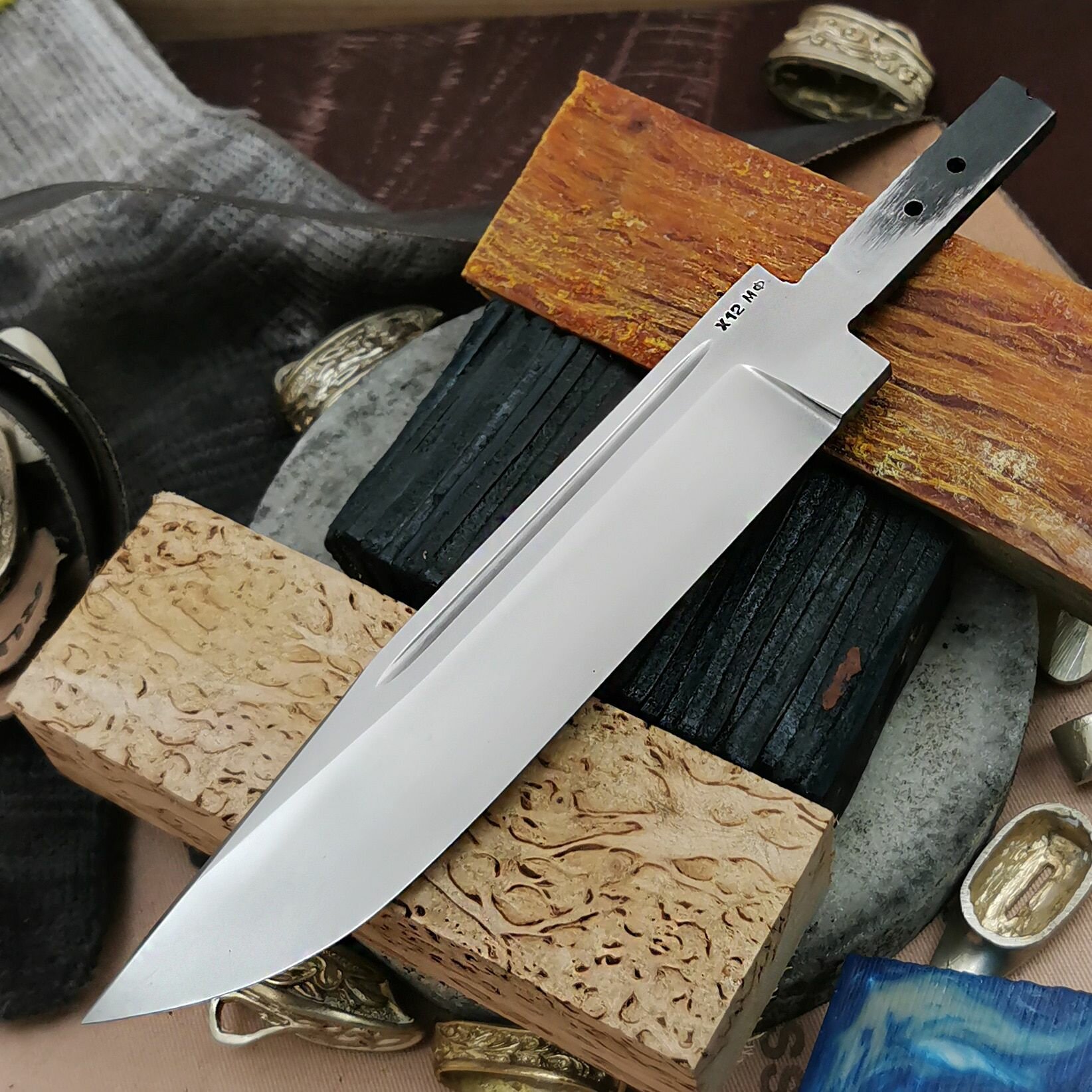 Клинок Луч из кованой стали Х12МФ с долами