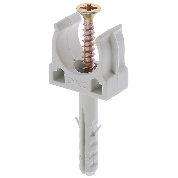 Держатель 51316 с дюбелем и винтом для труб 16мм (ДКС) (200 шт. в комплекте)