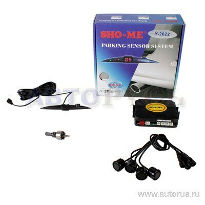 Парковочный радар sho-me y-2622 black, 4 датчика