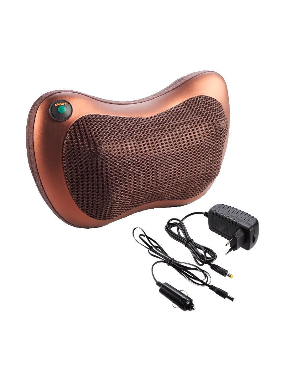 Массажная подушка с роликами / массажёр для спины, шеи, тела / для дома и автомобиля