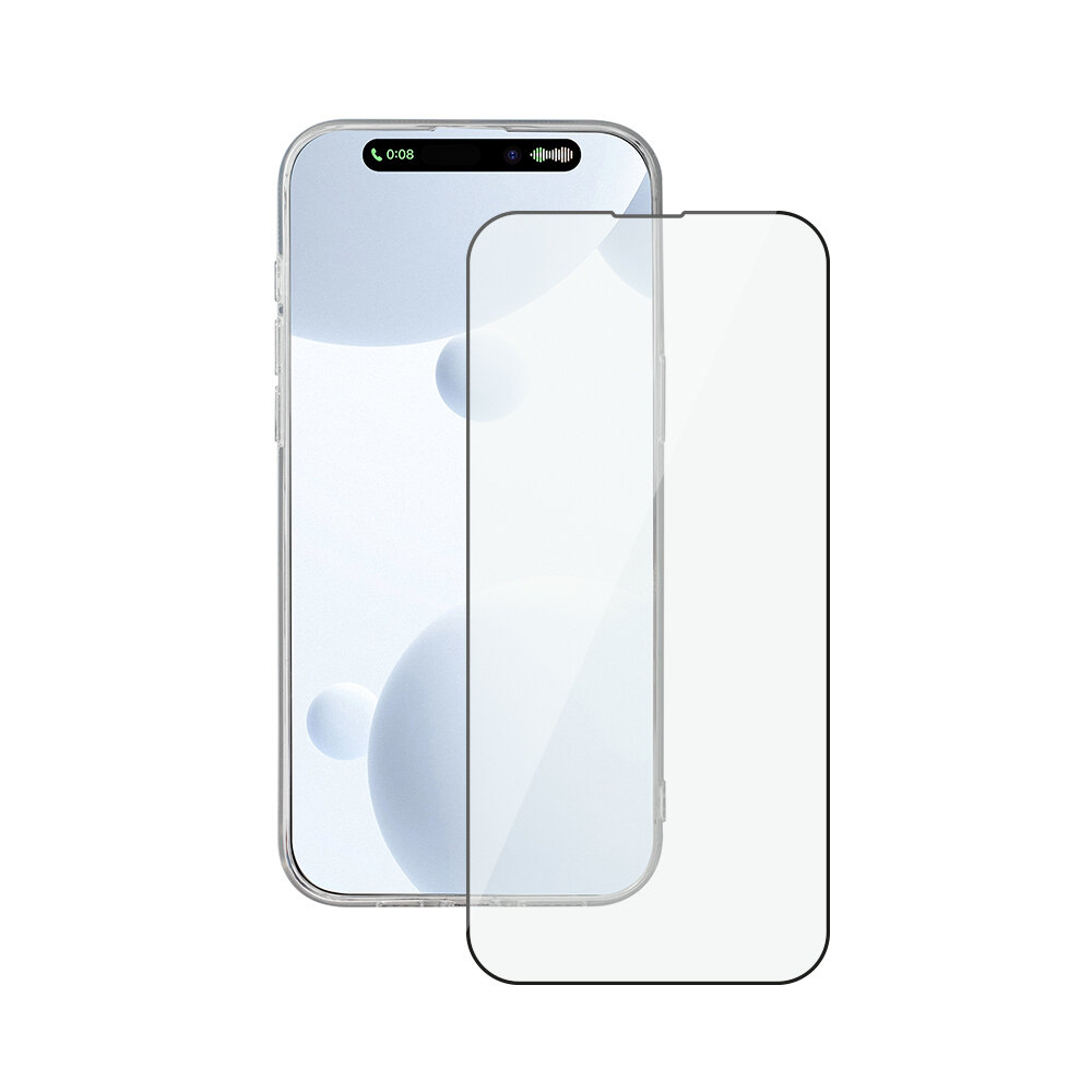 Защитное стекло 2,5D Classic Full Glue для Apple iPhone 15 Pro Max, 0.3 мм, черная рамка, прозрачное, Deppa 62952