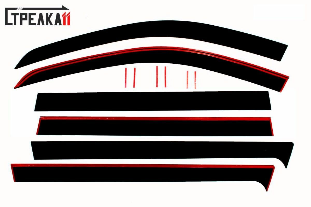 LADA LARGUS - 2D Дефлекторы окон черные