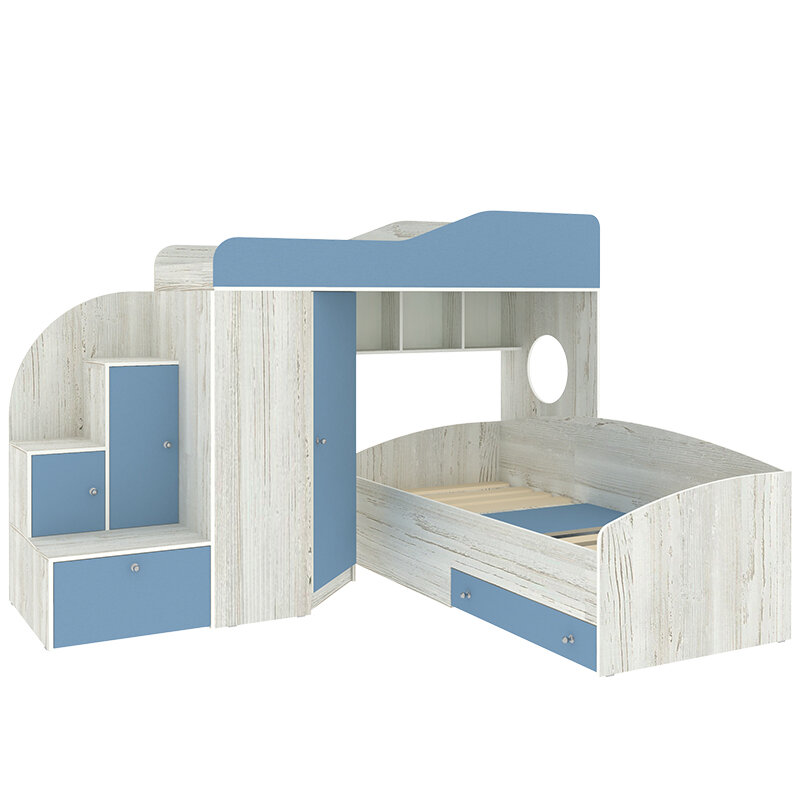 Кровать чердак Кадет 2 Винтерберг Светло Синий/Голубой
