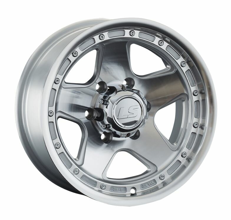 Колесный диск LS LS870 16x8" PCD6x139,7 ET-20 D106,1 серебристый с полированными лучами