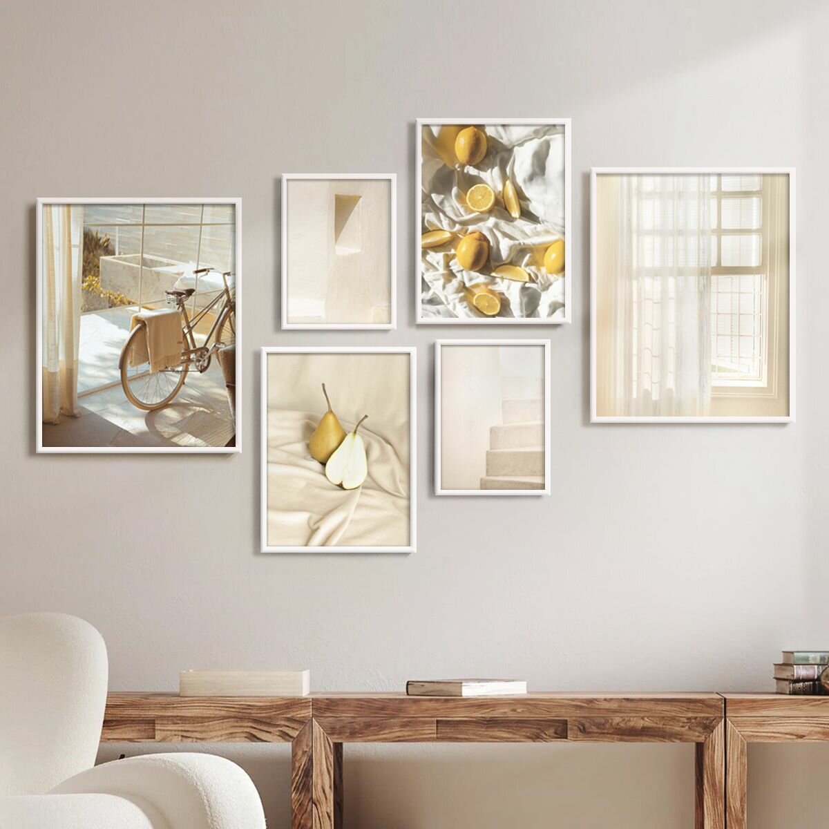 Постеры на стену для интерьера "Теплое утро" 6 шт, набор постеров, плакаты на стену, 28 Картин