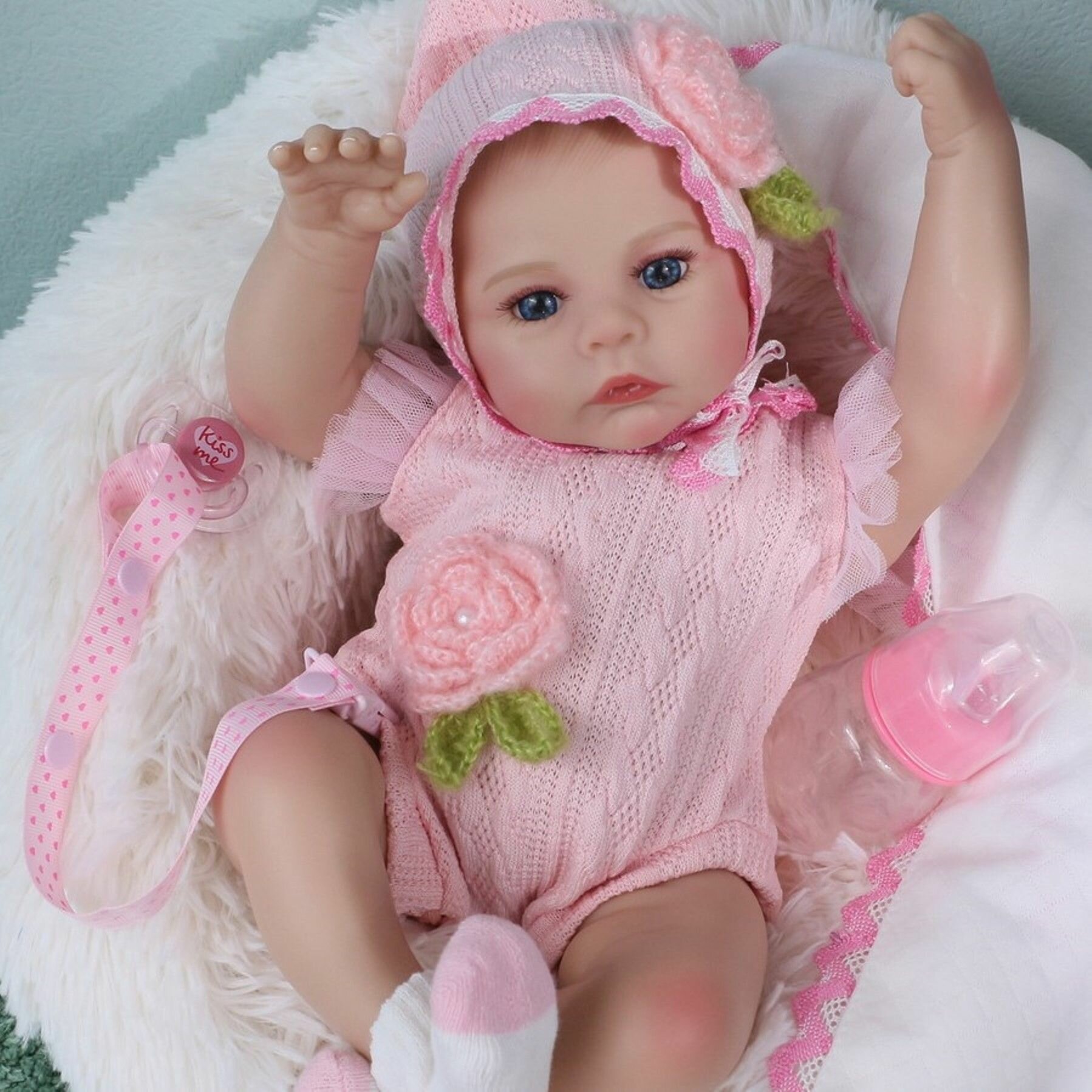 Кукла Реборн Ксения для девочек 42 см большая мягкая пупс Reborn QA Baby -enj