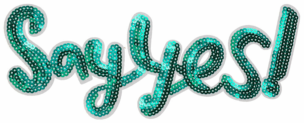 Gamma термоаппликация J №11 на фетре с пайетками Say YES 30x11 см J111D 1 шт