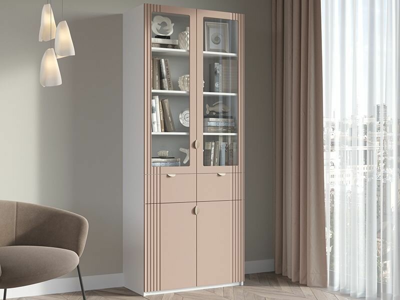 Книжный шкаф с полками " Санторини 3" 80х200х40 Роза