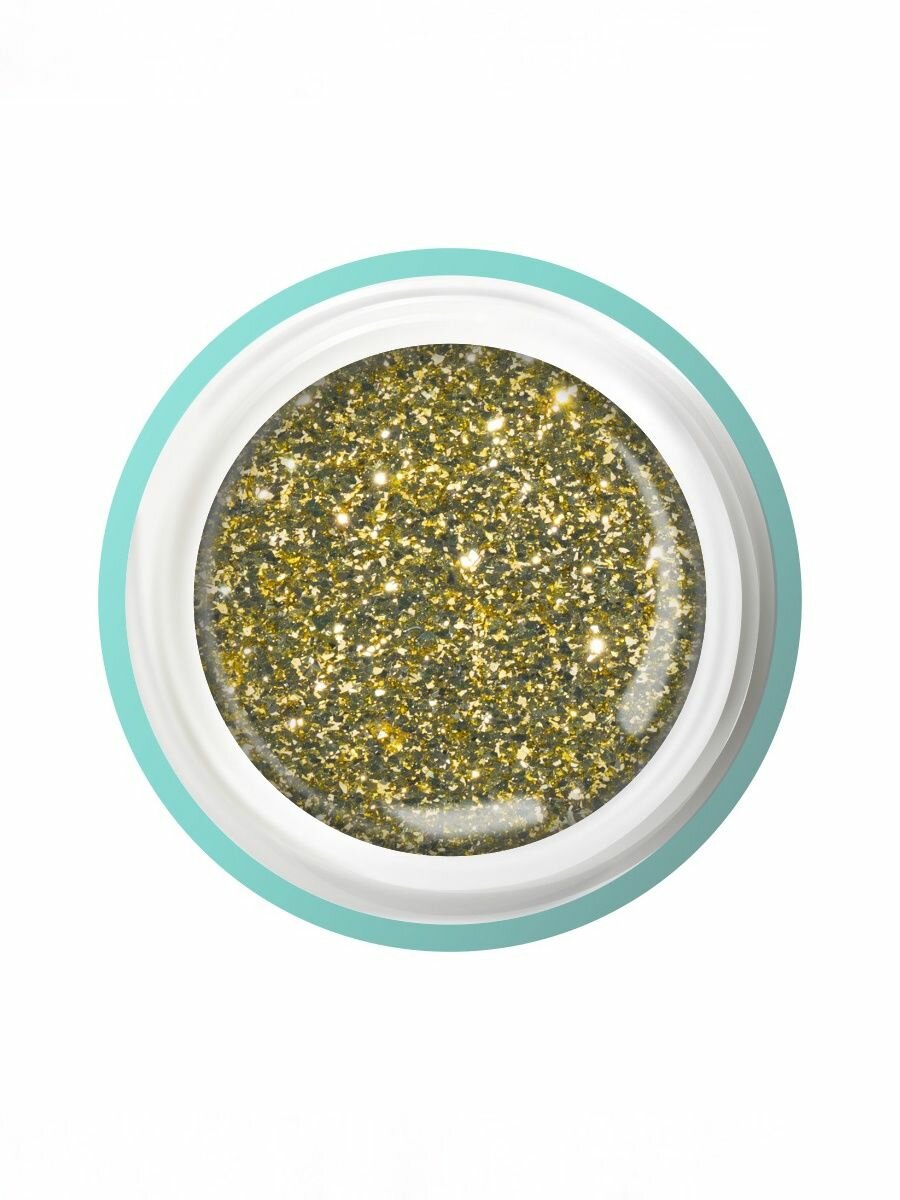 Nail Club Гель-краска с блёстками и пайетками S-10 18K Gold, 5 мл.