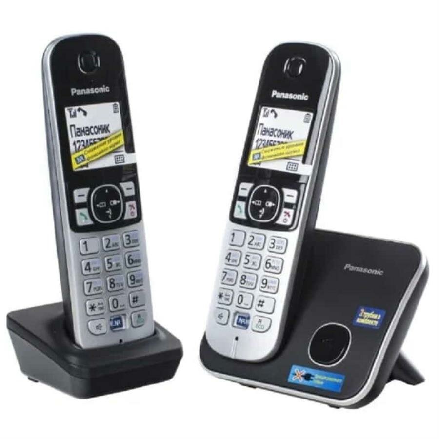 Panasonic KX-TG6812RUB - Беспроводной телефон DECT (радиотелефон) , цвет: черный