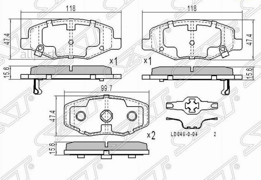 SAT ST-S216GN3501080 Колодки тормозные (Спереди) Chery QQ6 S21 06-11