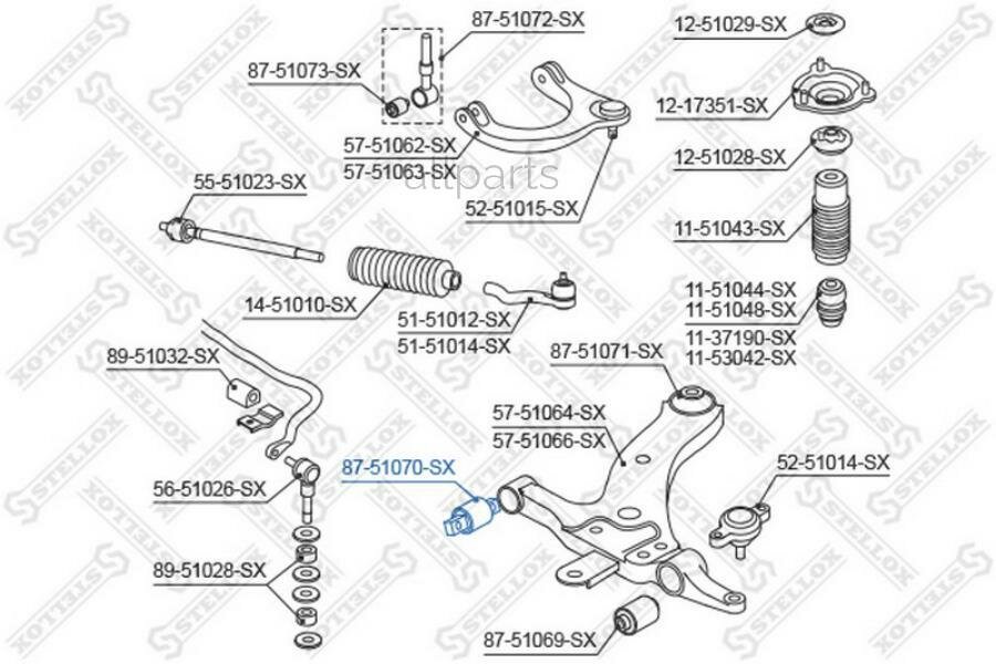 STELLOX 8751070SX сайлентблок рычага нижн. пер. внутр!\ Hyundai Sonata EF 99-01