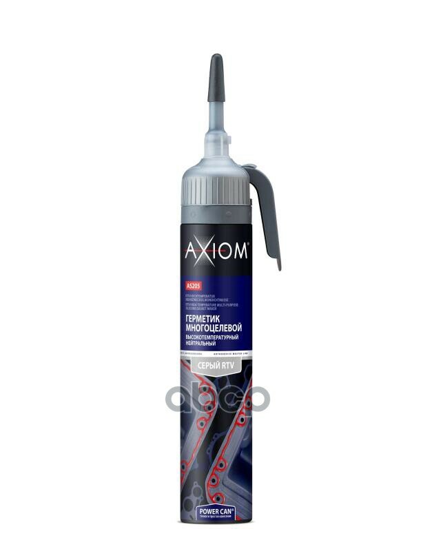 Герметик прокладка AXIOM RTV Silicone высокотемпературный серый с автоподачей 200 мл AXIOM арт. AS205