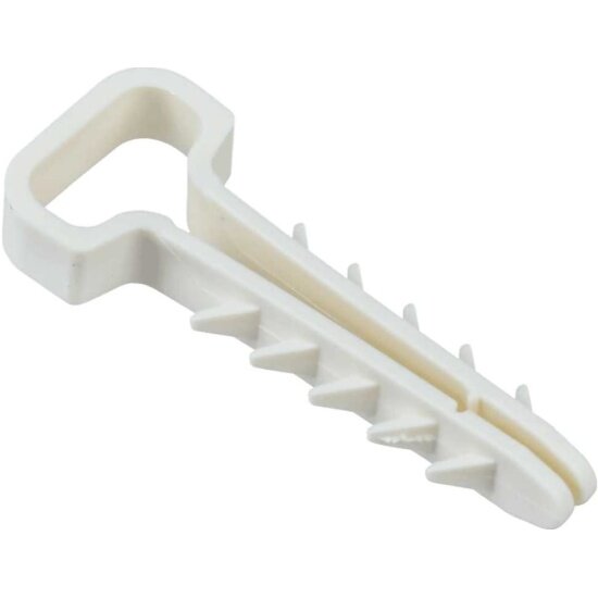 Дюбель-хомут Iek 6х12мм для плоского кабеля нейлон бел. (уп.100шт), UDH14-06-12-100-K01