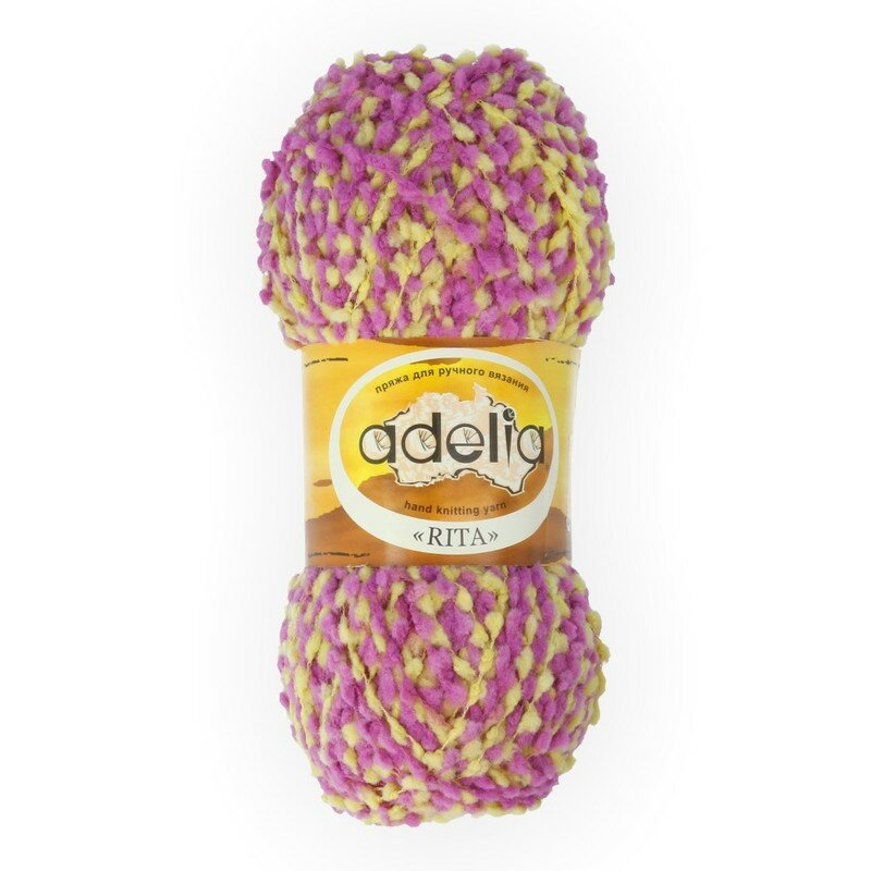Пряжа ADELIA "RITA" 100% нейлон 50 г 145 м №07 яр. зеленый-сиреневый
