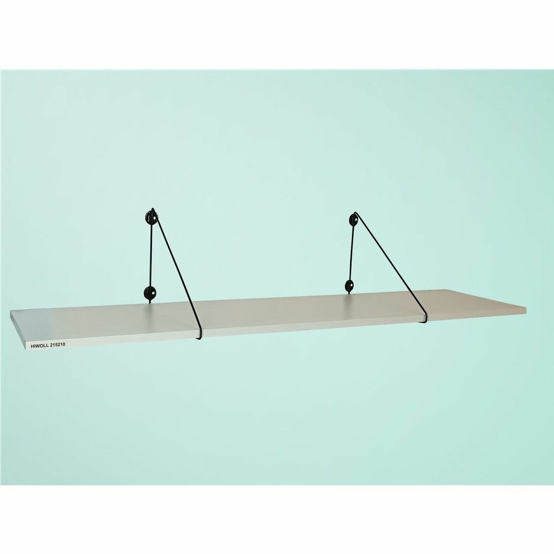 Полка для офисной техники, видеорегистратора или монитора LAMAGIA 215210 высота 26 см размер 120х30 см черный и сосна выбеленная