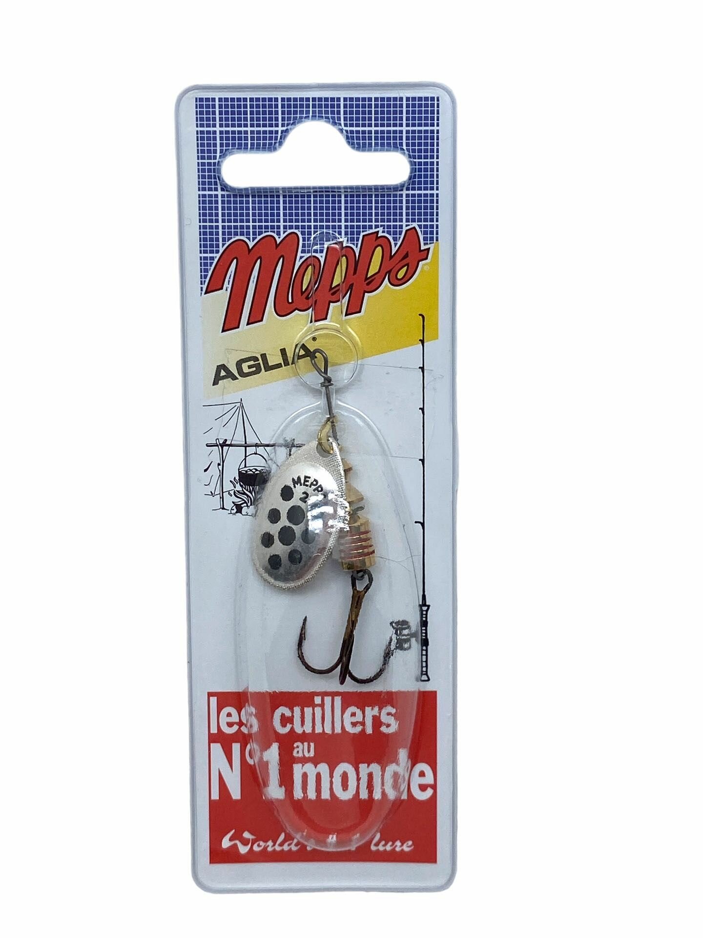 Блесна вращающаяся MEPPS "Aglia PTS Noirs AG" №2, вес 4,5г, блистер, приманка на щуку, окуня, форель