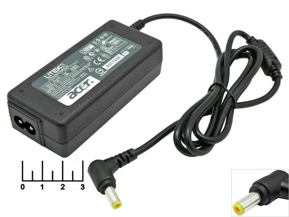 Блок питания 19V 1.58A 30W Acer/Liteon AC-N235 импульсный (5.5*1.7) без шнура (восьмерка) угол