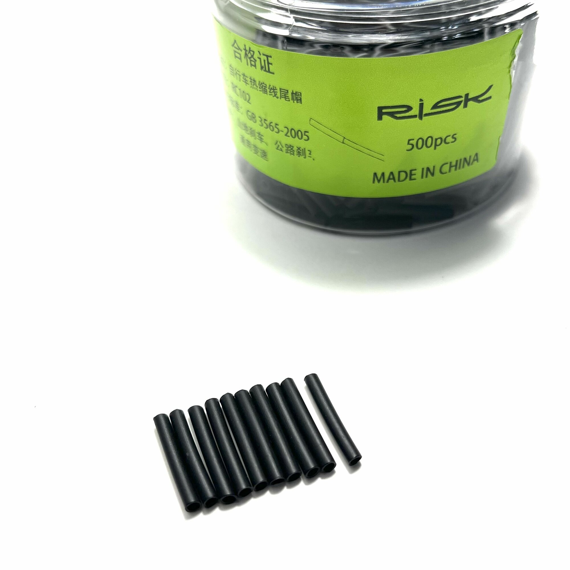 Заглушки наконечники (концевики) для троса переключения и троса тормоза велосипеда, цвет черный, 10шт