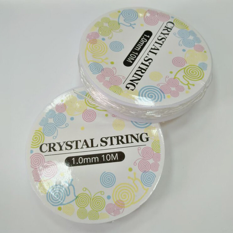 Нить - резинка для браслетов, 1мм, прозрачная, катушка, 10 метров (Crystal String)