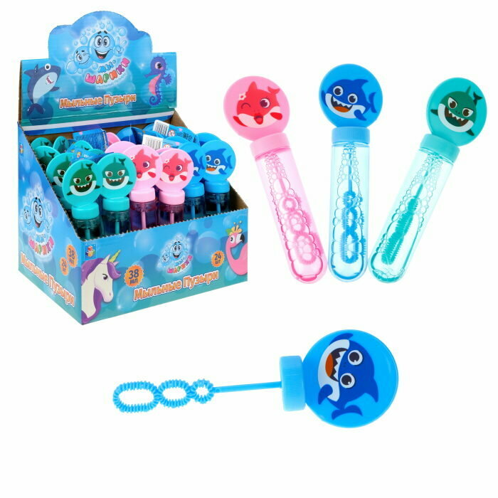 Мыльные пузыри акула 1шт 1TOY Мы-шарики! маленькие, детские, надувные, для мальчиков, девочек и малышей