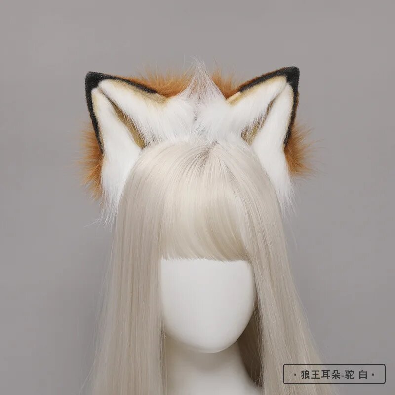 Белые ушки-кошачьи на ободке, Color: ear2