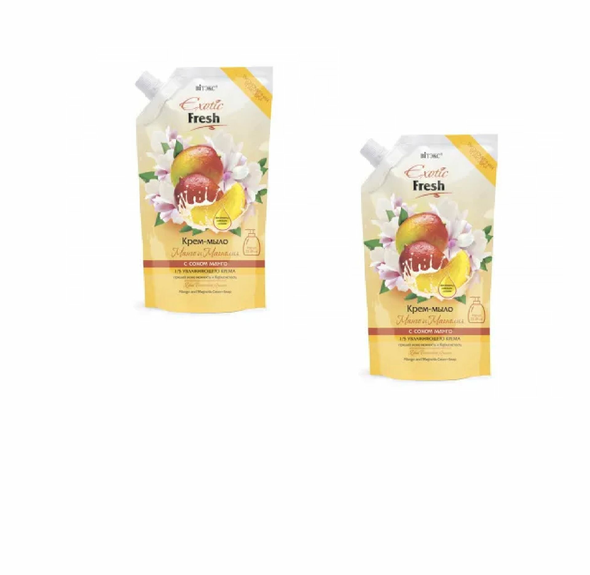 Витэкс Крем-мыло, Exotic Fresh, Манго и Магнолия, 750 мл, 2 уп