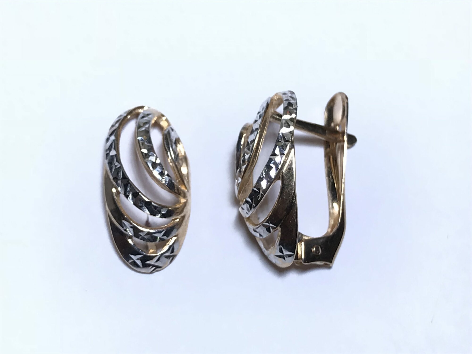 Серьги, красное золото, 585 проба