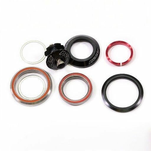 Рулевая колонка NECO, 1-1/8", б/резьбовая, интегрированная, подшипники, с якорем, высота 9,4мм