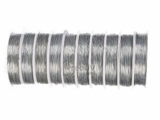 Проволока для бисероплетения 0,4мм/ цв. серебро/ 50м/ фас.10шт