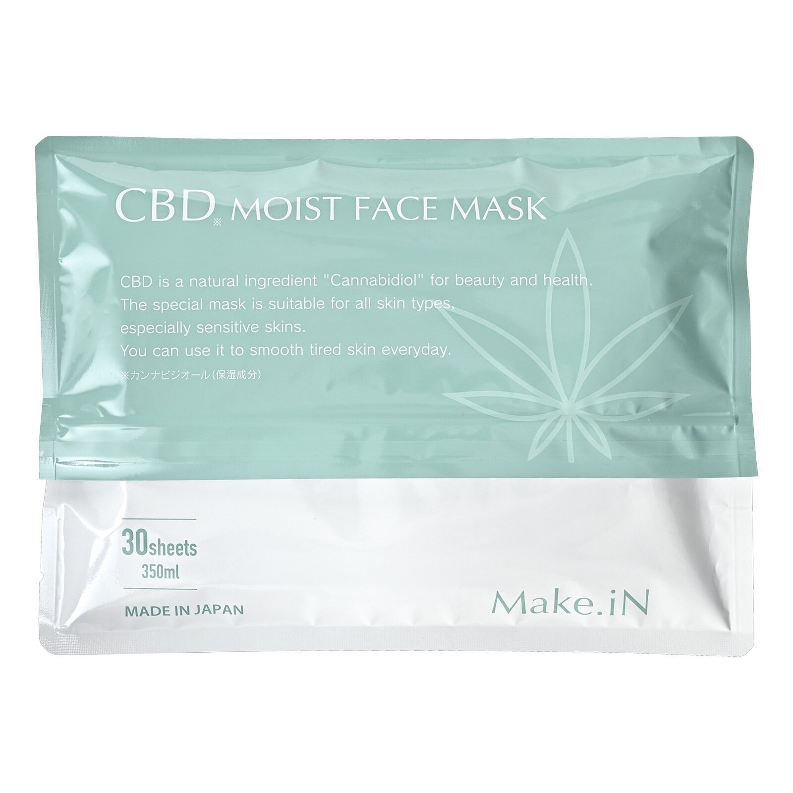 Увлажняющая маска для лица на основе конопли Make.iN CBD Moist Face Mask, 30 шт. (350 мл)