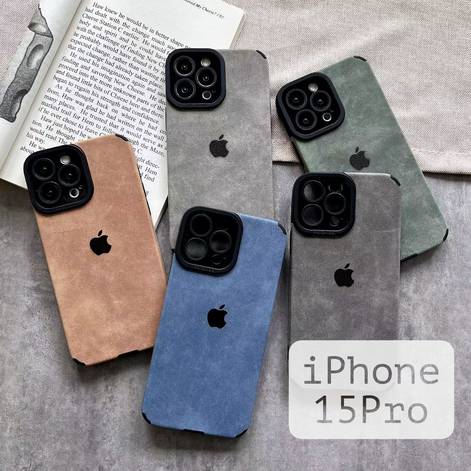 Чехол на айфон 15 Pro серый с яблоком - Чехол iPhone 15 Про серый с яблоком