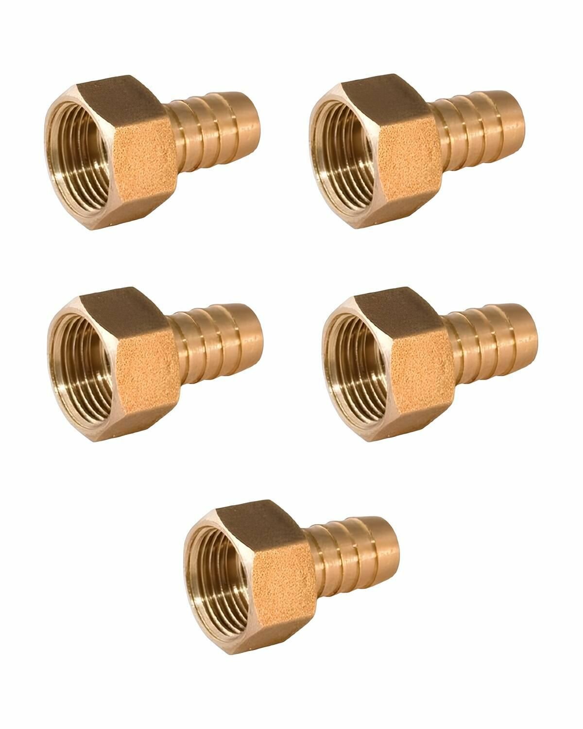 Штуцер для соединения шлангов 1/2" гайка-10 мм, латунный TIM SF02-10-5 шт.