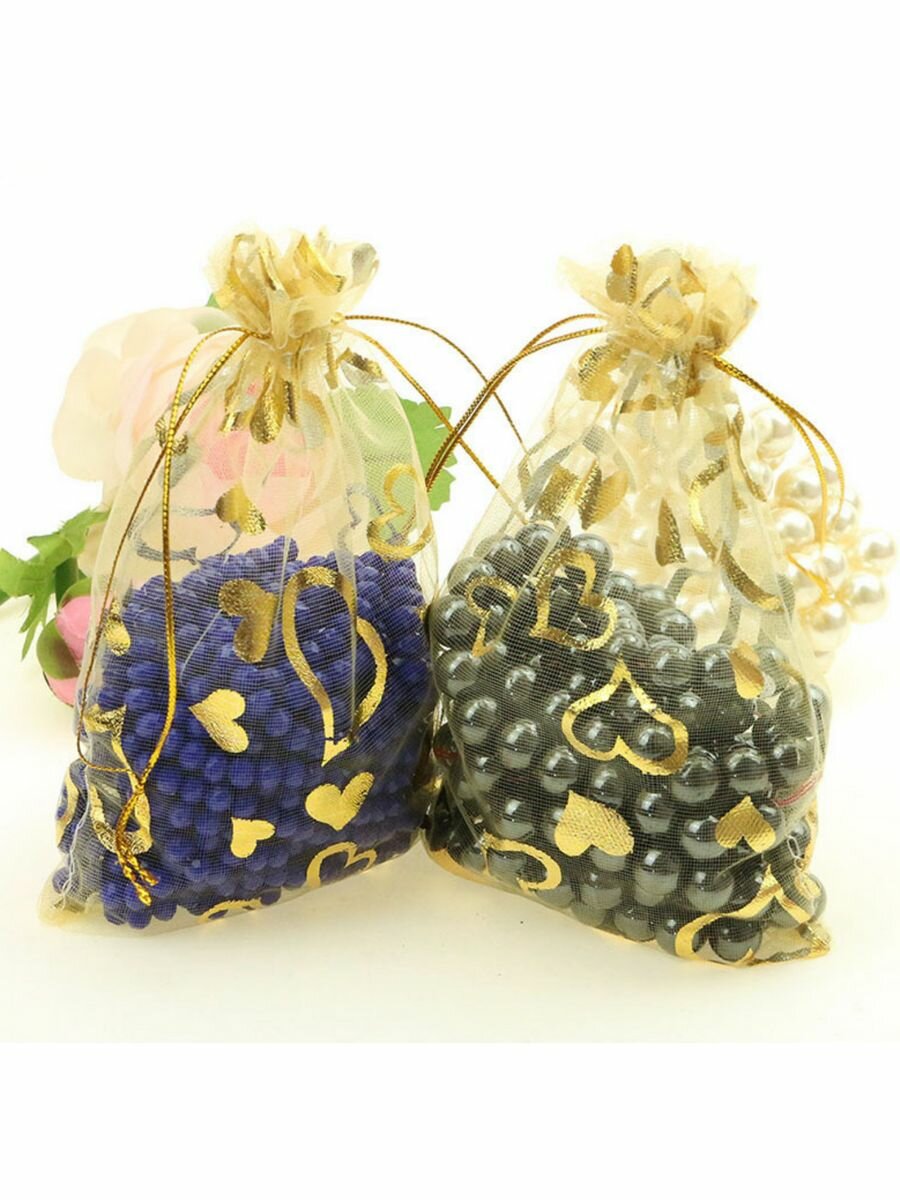Подарочные мешочки из органзы, 5 штук 7×9
