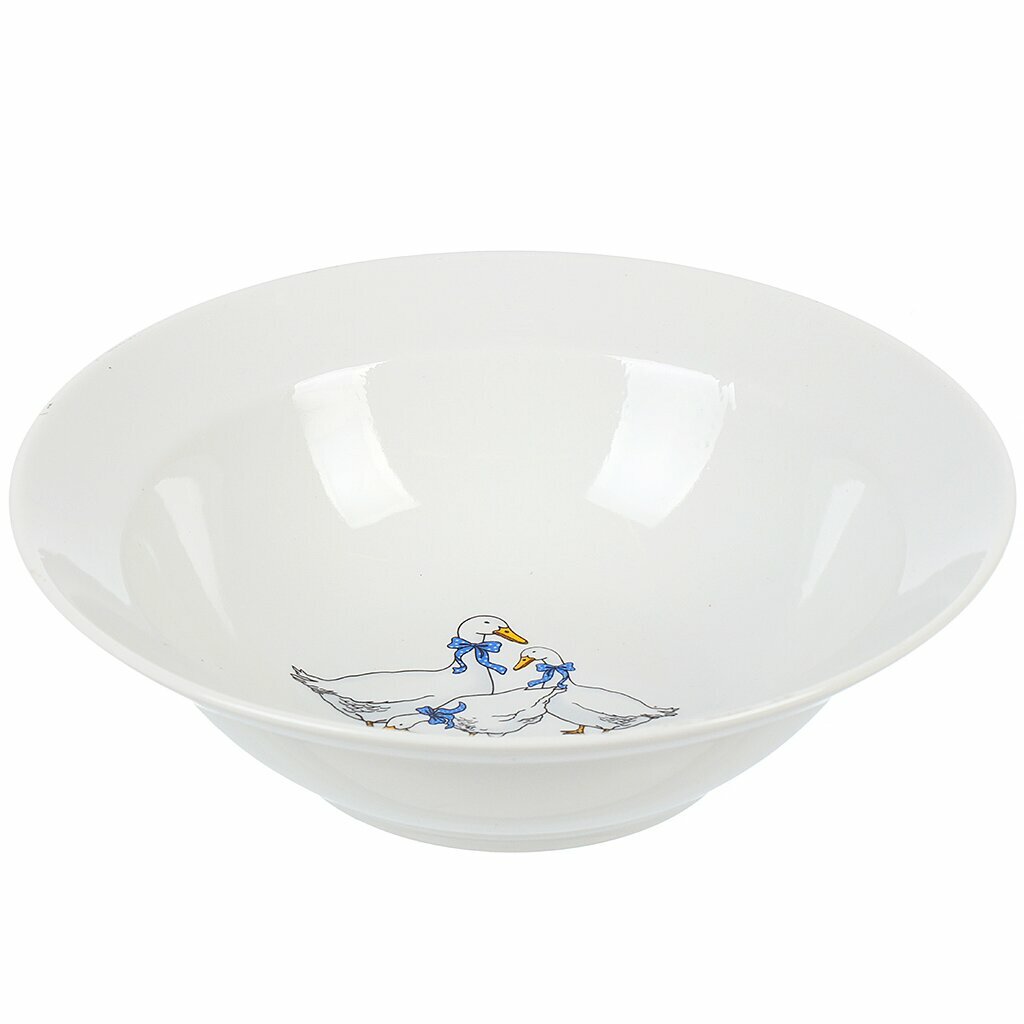 Миска фарфор, круглая, 0.5 л, Гуси новые, Дулевский фарфор, 101892