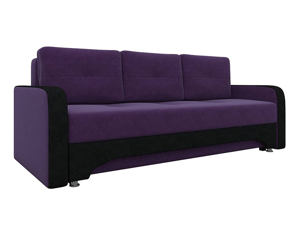 Прямой диван Нолан (Ник) 3 Вайолет, еврокнижка, 210х92х90 см, с ящиком для белья